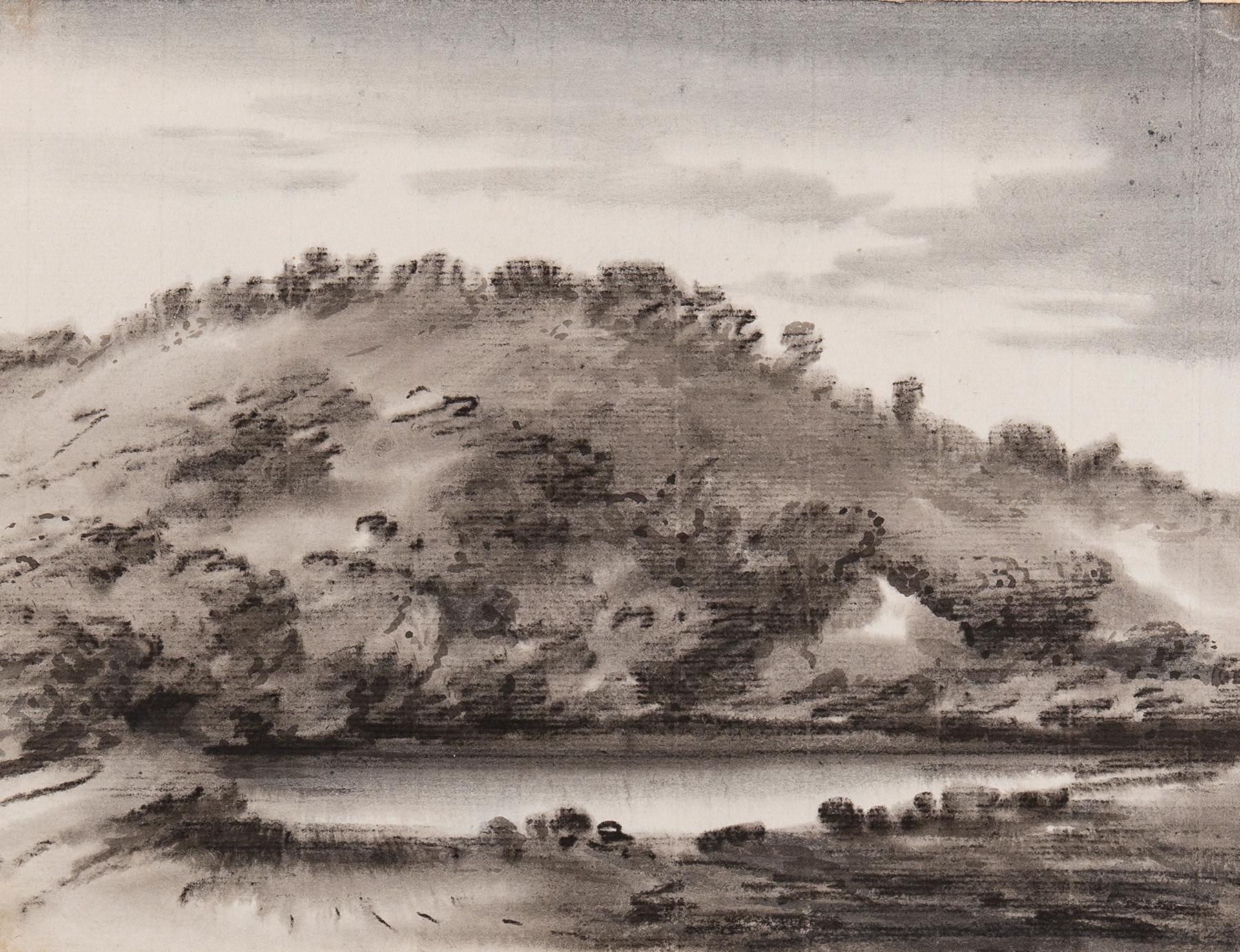 Monro, Dr Thomas (1759 – 1833) – Lake beneath a wooded hill. | ABBOTT ...