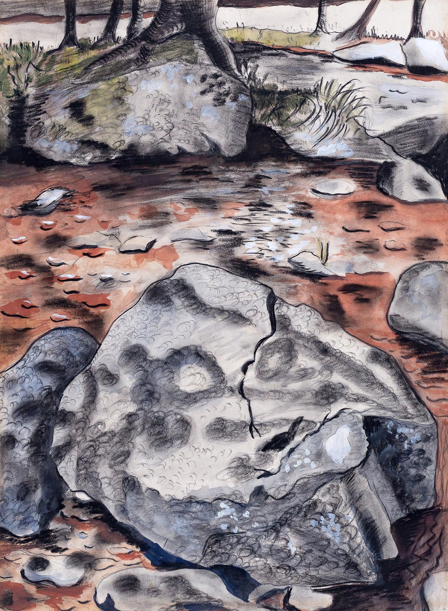Nicholson, Elsie Queen (1908 – 1992) – ‘Rock and River No.3’. | ABBOTT ...