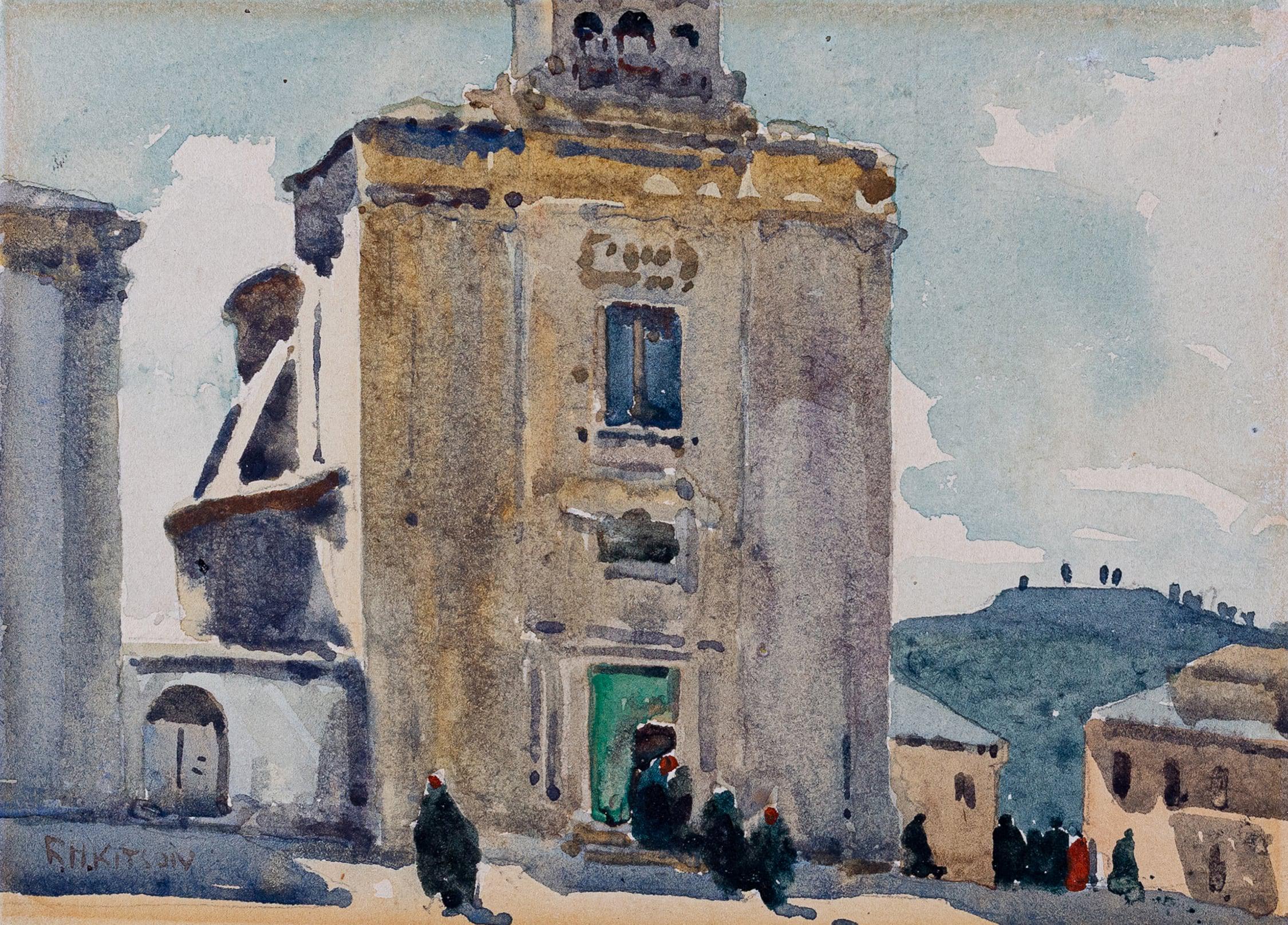 Kitson, Robert Hawthorne (1873 – 1947) – ‘Castrogivanni’ (Enna) Sicily ...