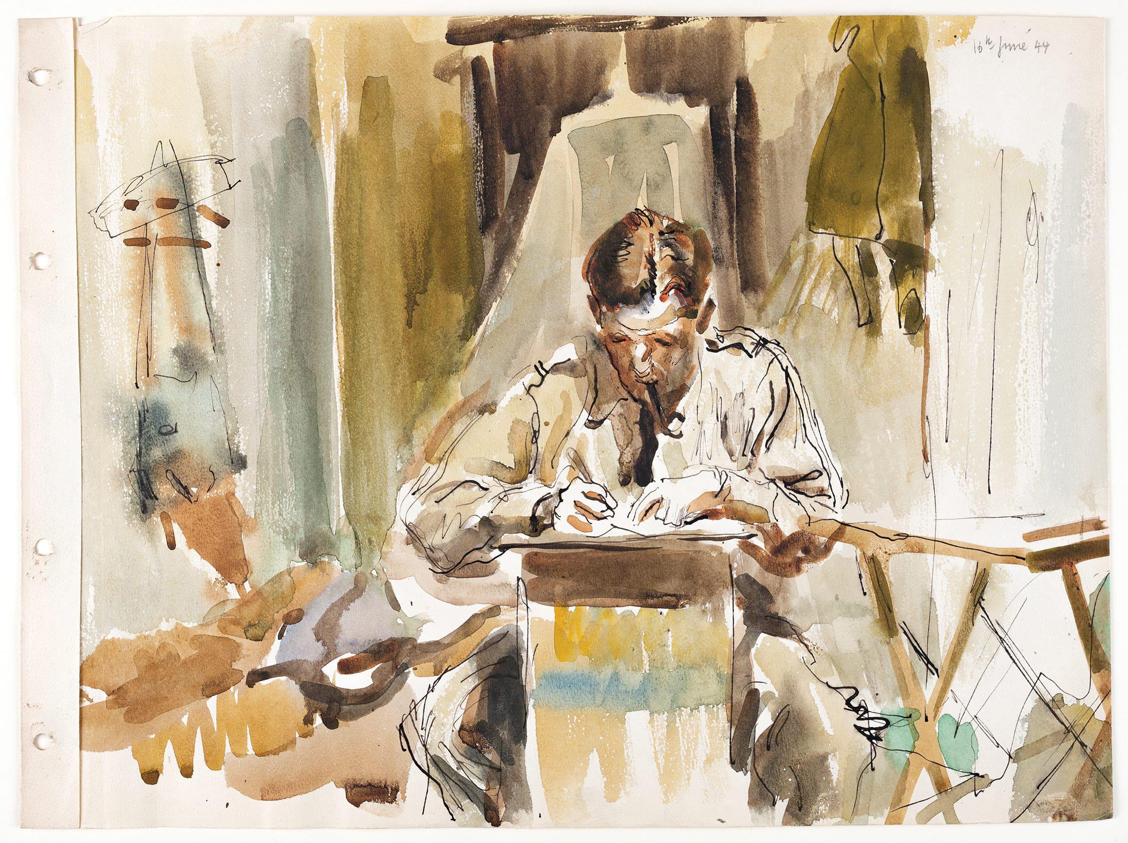 Brookshaw, Percy Drake (1907 – 1993) – P.48: Letter-writing, billet ...