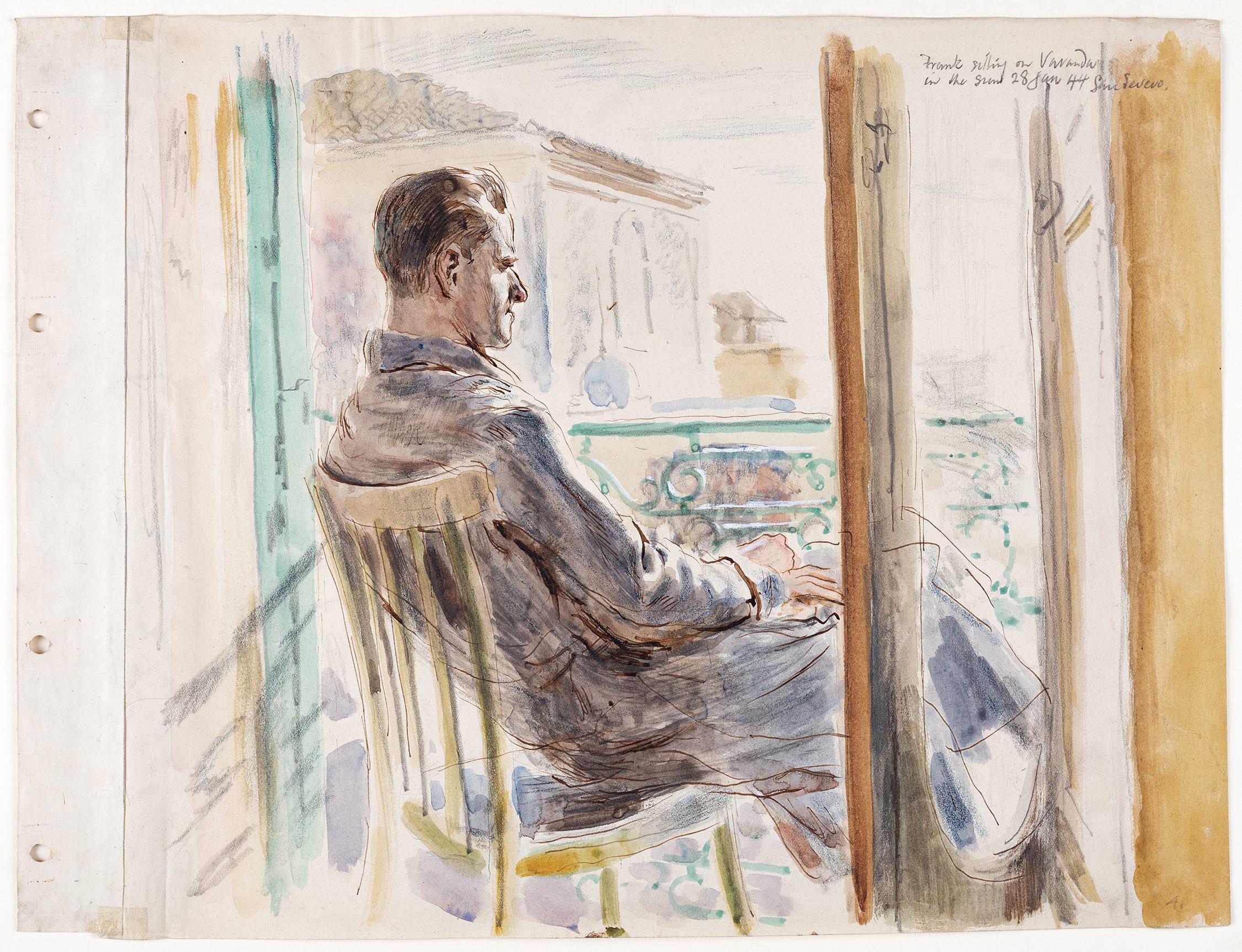 Brookshaw, Percy Drake (1907 – 1993) – P.34: ‘Frank sitting on Varanda ...