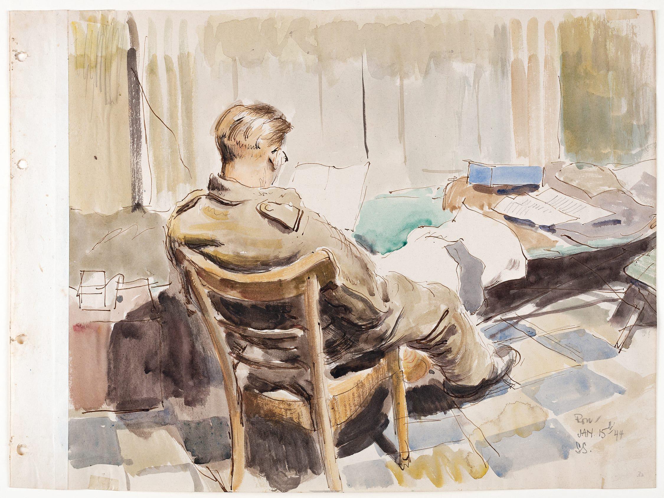 Brookshaw, Percy Drake (1907 – 1993) – P.31: ‘Ron’ reading. | ABBOTT ...