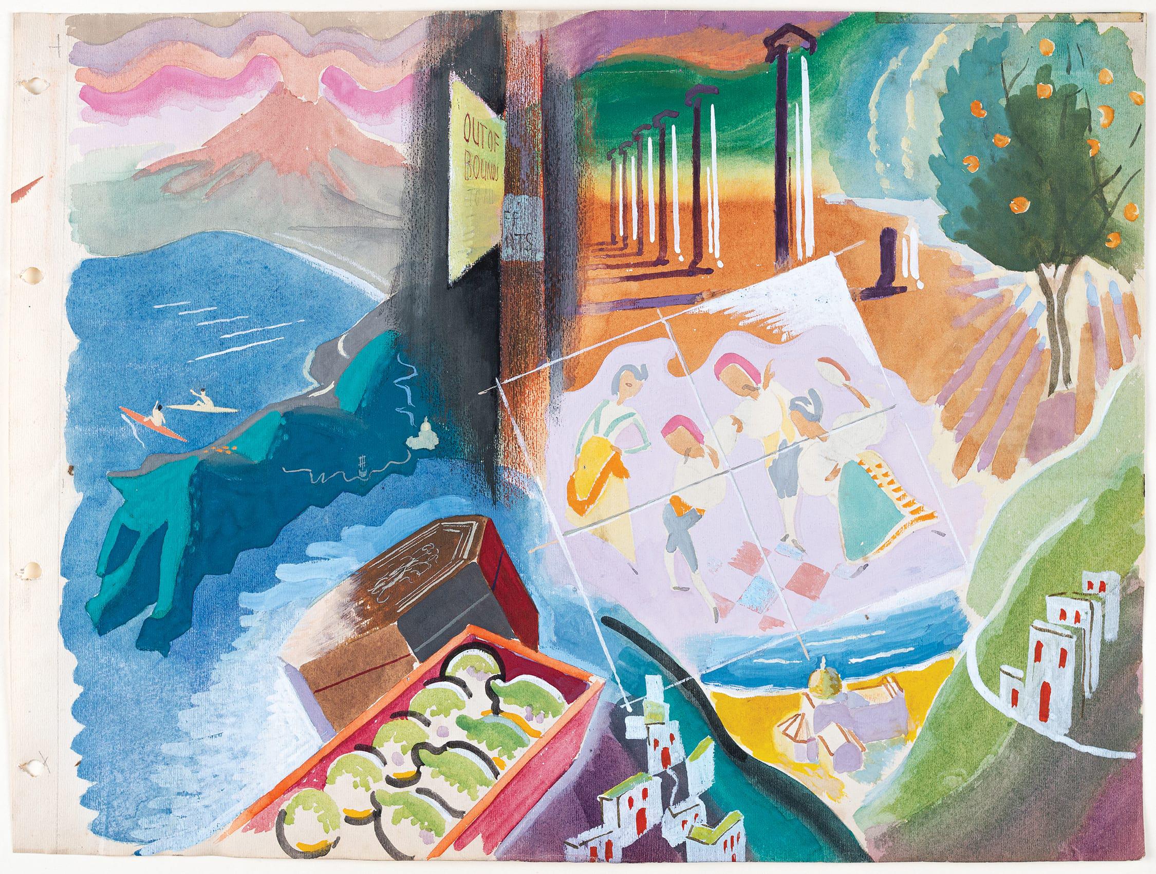 Brookshaw, Percy Drake (1907 – 1993) – P.22: recto: The Bay of Naples ...