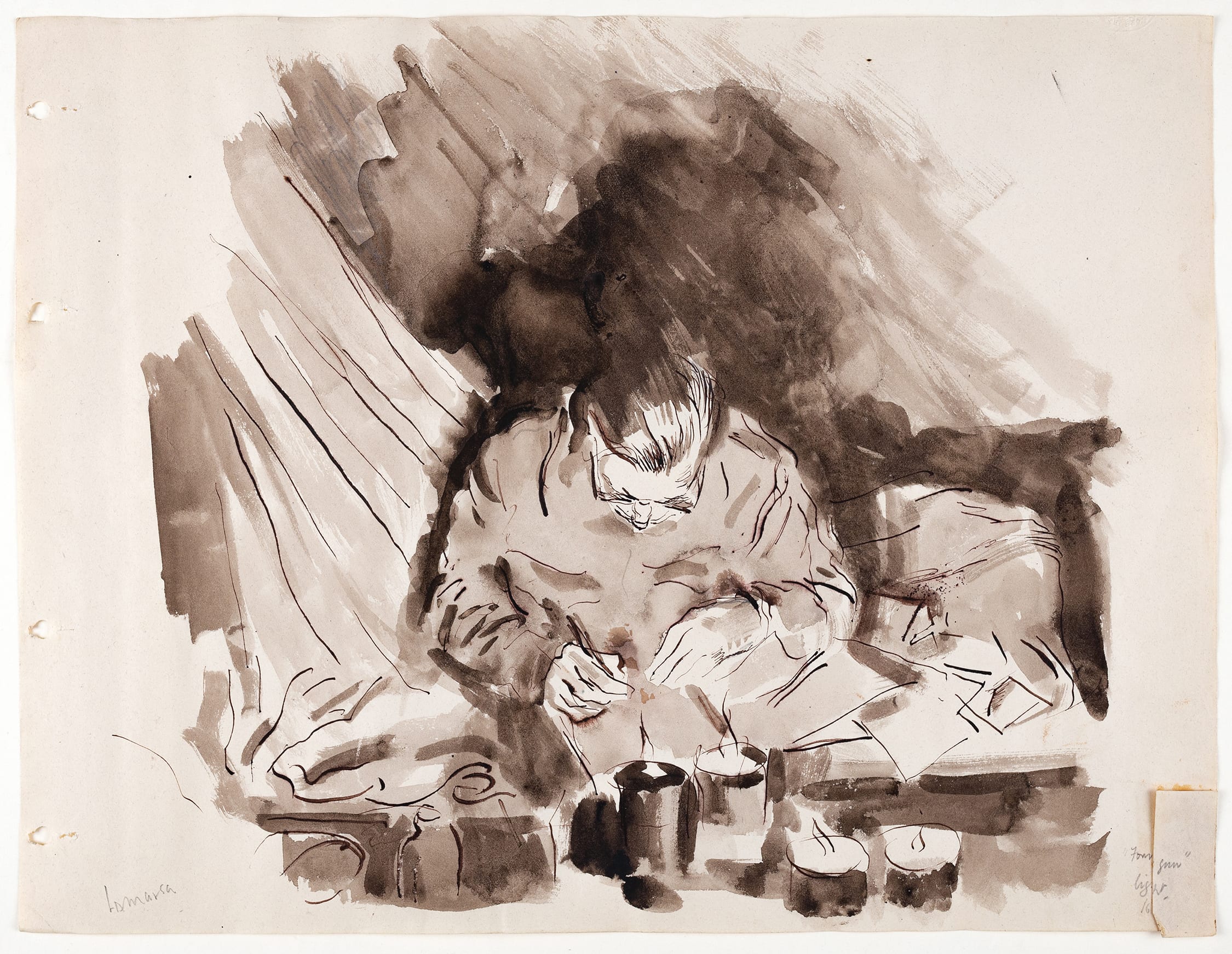 Brookshaw, Percy Drake (1907 – 1993) – P.10: Writing by ‘Four Gun light ...