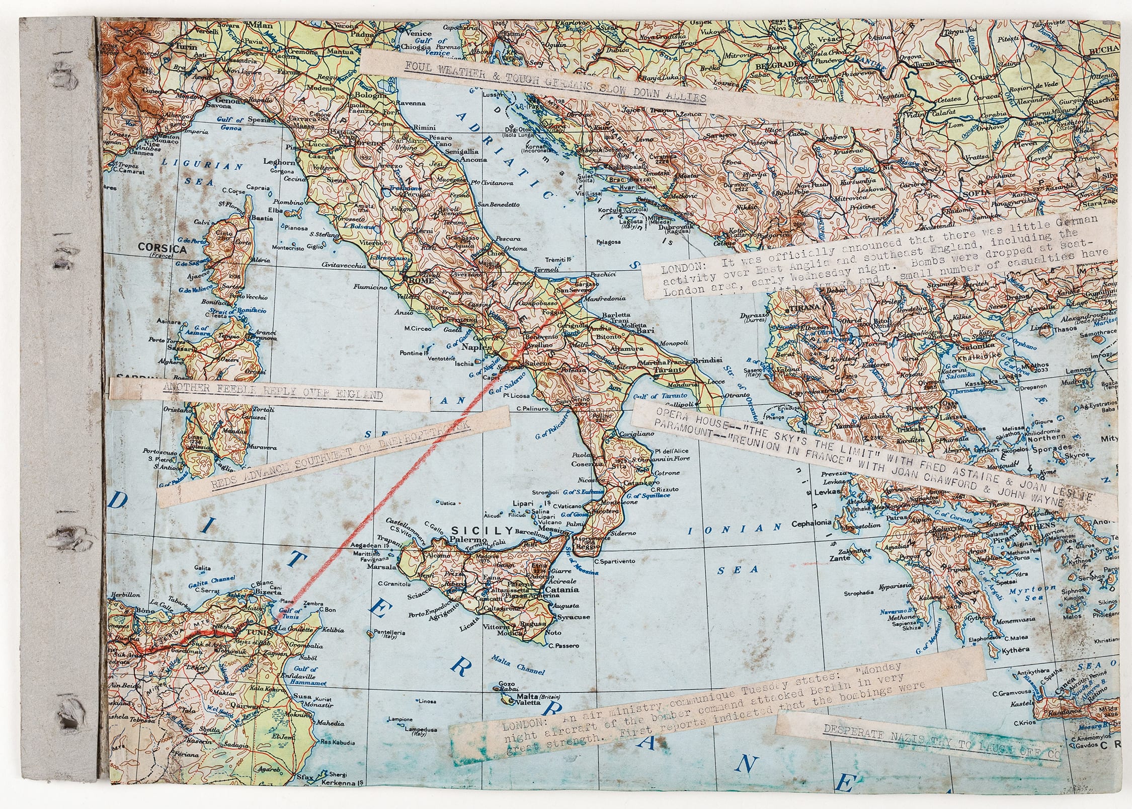 Brookshaw, Percy Drake (1907 – 1993) – P.1: Partial map of Tunisia and ...