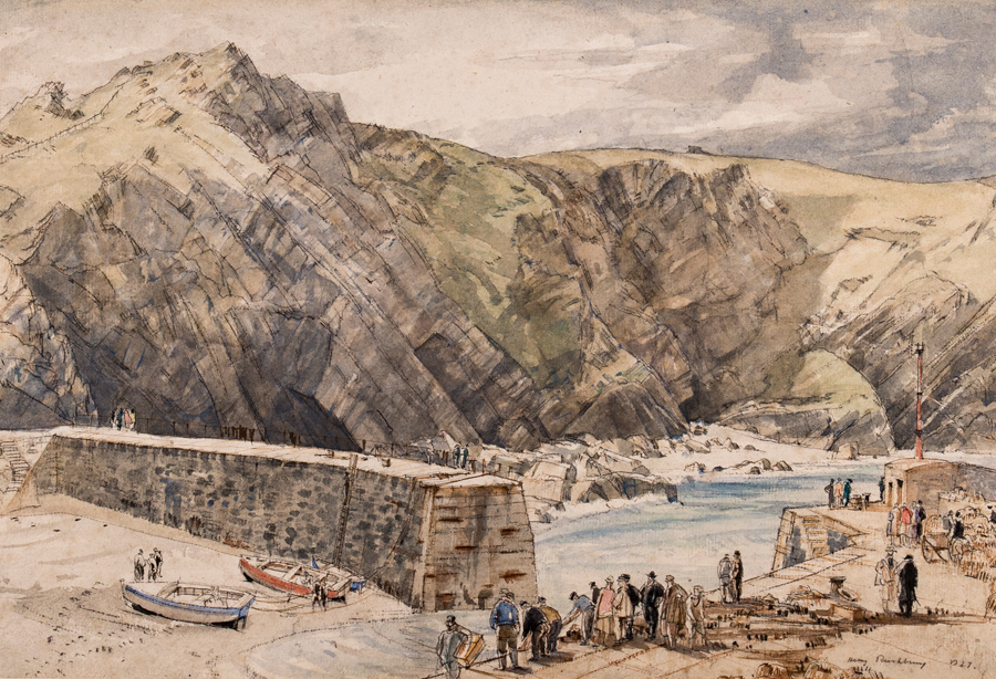 RUSHBURY Sir Henry R.A. R.E. (1889-1968) – ‘Mullion Cove. | ABBOTT and ...