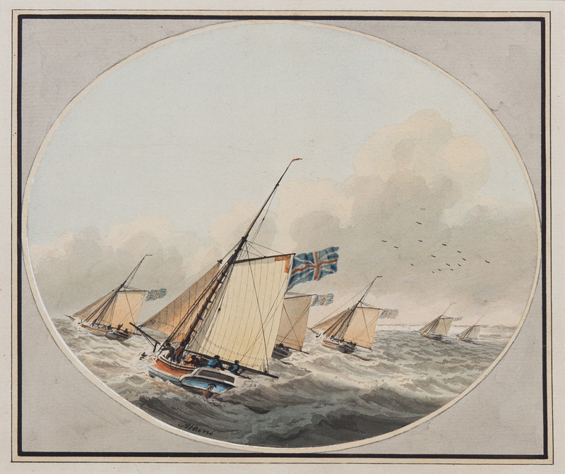 ATKINS Samuel (1760-1810) – Cutters in a stiff breeze. | ABBOTT and HOLDER