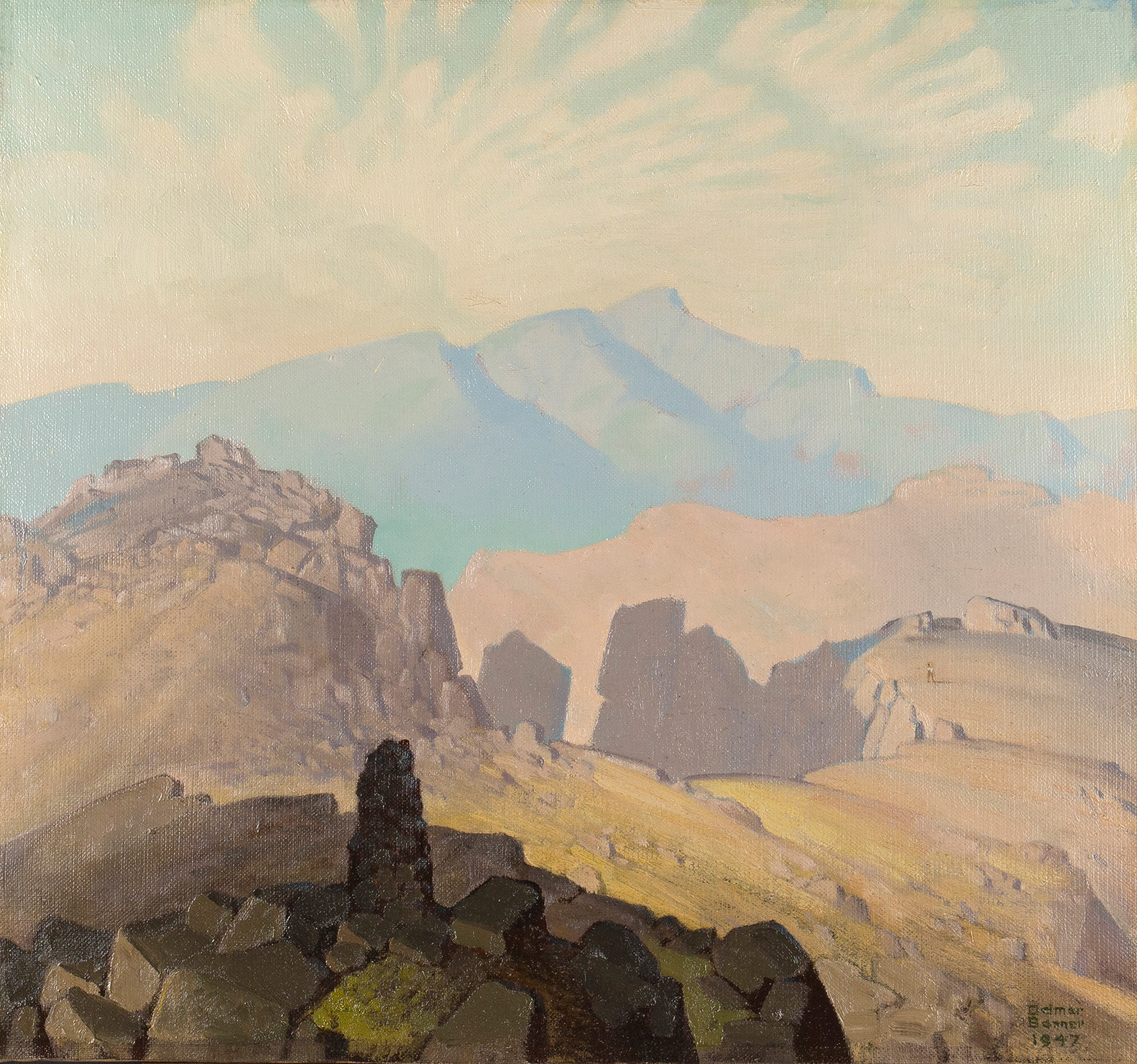 BANNER Delmar Harmood (1896-1983) – ‘Blencathra from Scafell’. | ABBOTT ...