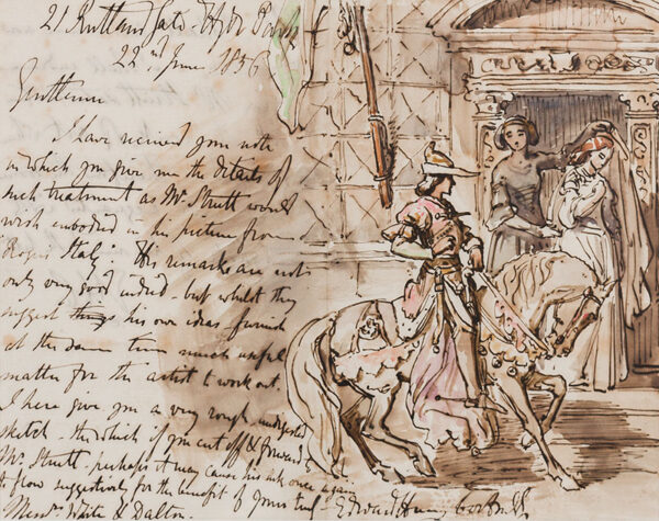 CORBOULD Edward Henry (1815-1905) – Illustrated letter with suggestion ...