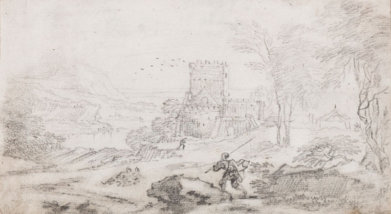 CHATELAIN LE Jean Baptiste (c.1710-c.1758) – Castle and landscape ...