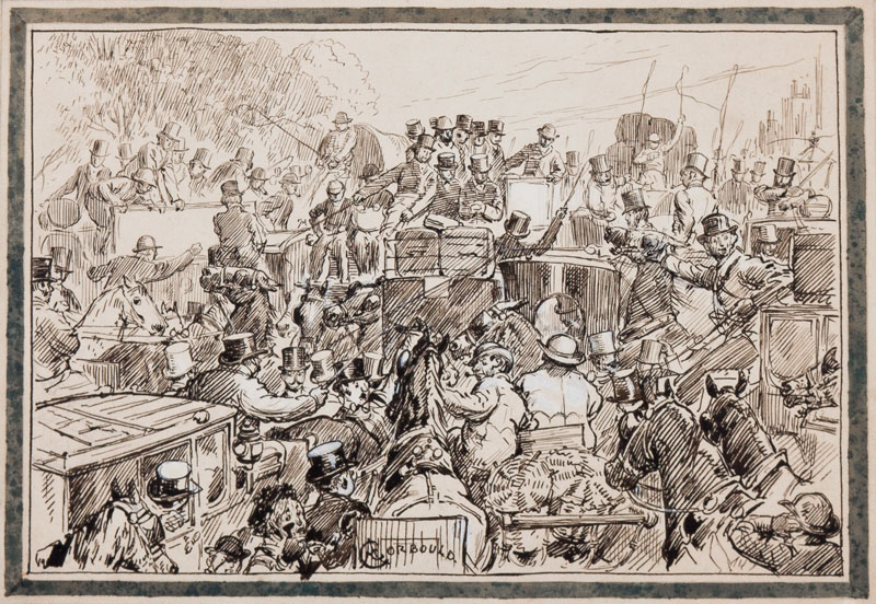 CORBOULD Alfred Chantry (1852-1920) – A London traffic jam. | ABBOTT ...