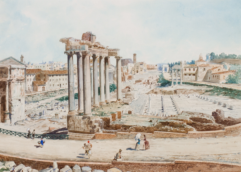 DE GROSSI Adelchi (1852-1892) – Rome: The Forum. | ABBOTT and HOLDER