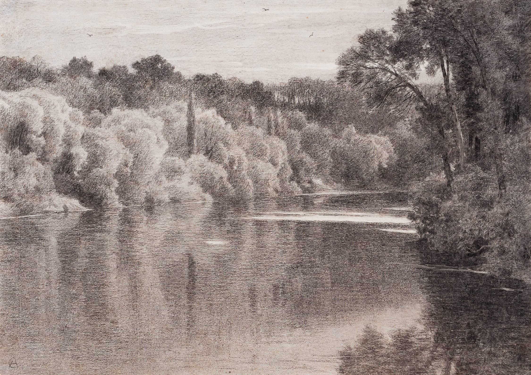 DE CURZON Alfred (1820-1895) – ‘Bords du Doubs a Audincourt’. | ABBOTT ...