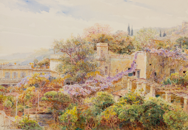 ELGOOD George Samuel (1851-1943) – ‘Wisteria on the via Tasso ...