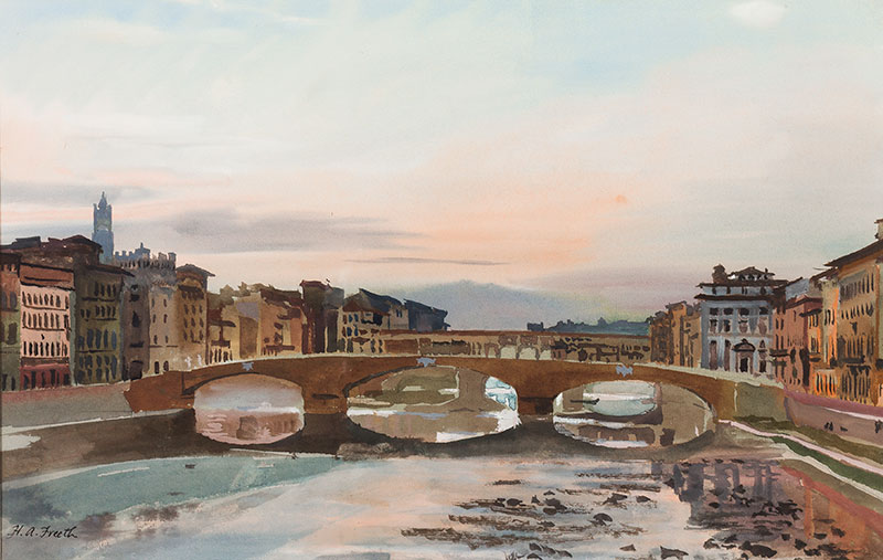 FREETH Andrew R.A. (1912-1986) – Florence: ‘Ponte Santa Trinita and ...