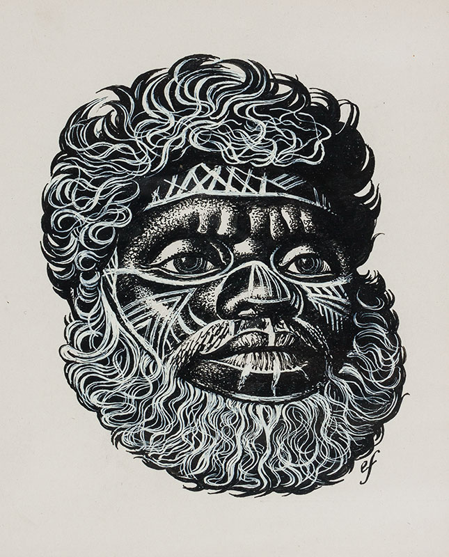FRASER Eric (1902-1983) – Aboriginal head. | ABBOTT and HOLDER