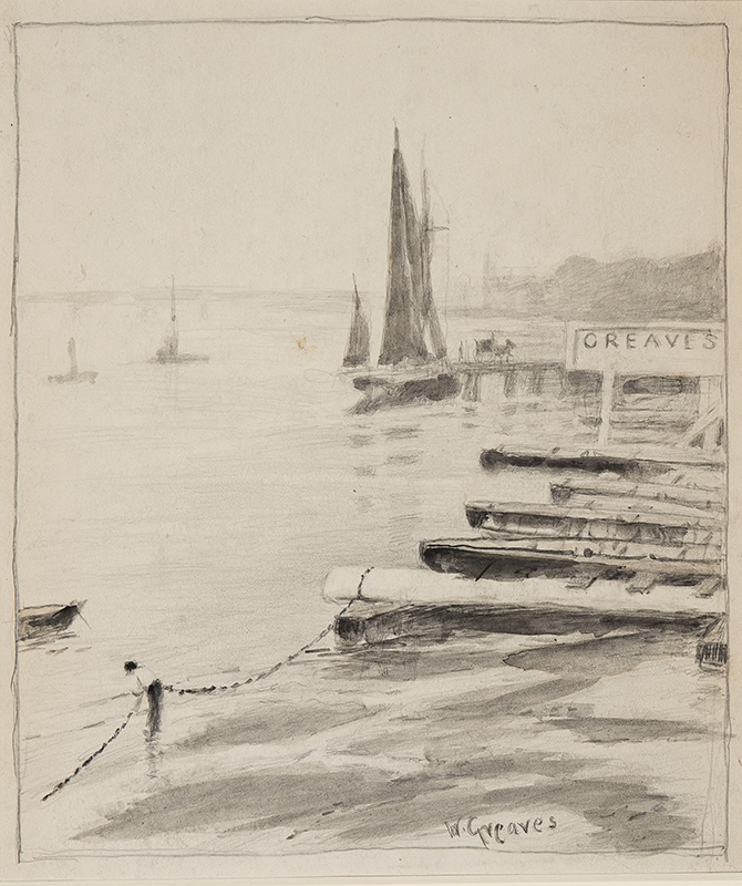 GREAVES Walter (1846-1930) – ‘Greaves’ the boatman’s moorings at ...