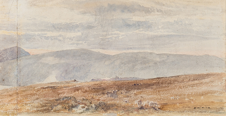HUNT Alfred William (1830-1896) – ‘A sketch – ‘Above Thirlmere ...