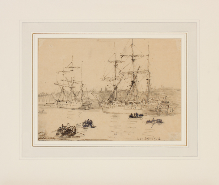 HAWKSWORTH William Thomas Martin R.I. (1853-1935) – Three masters ...