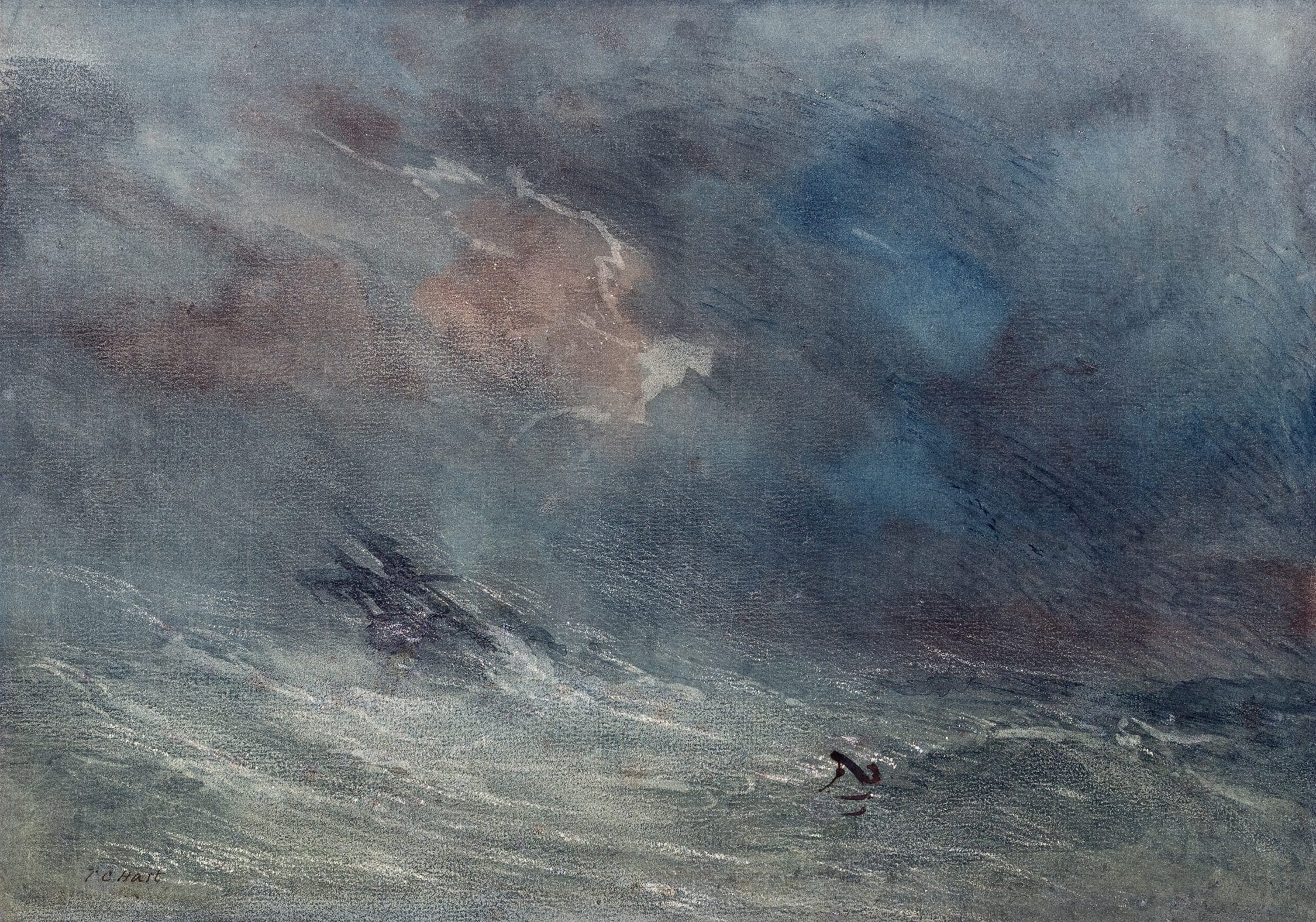 HART T C (19th Century) – Storm at sea. | ABBOTT and HOLDER