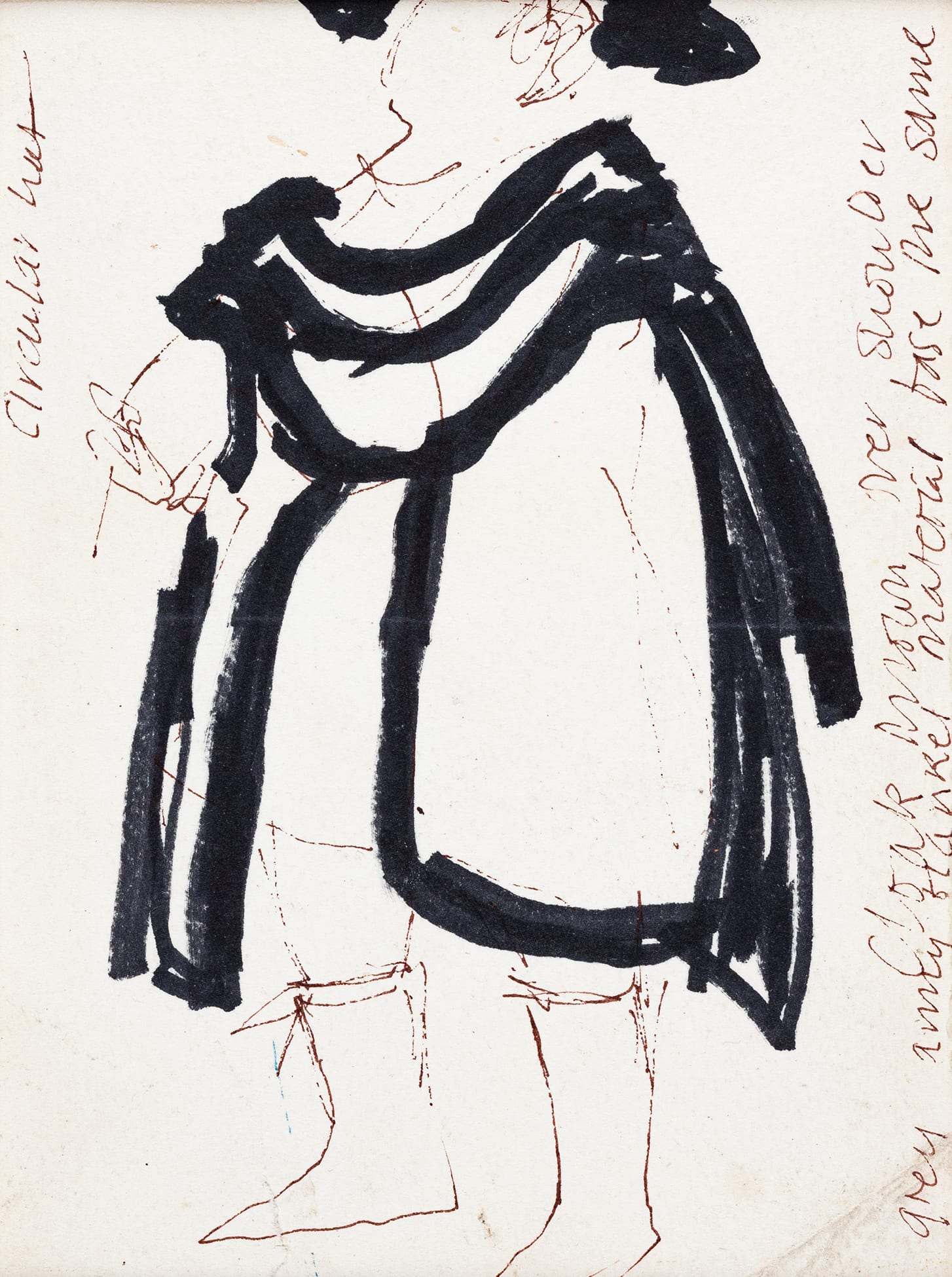 JARMAN Derek (1942-1994) – Costume design for a cloaked figure, ‘Don ...