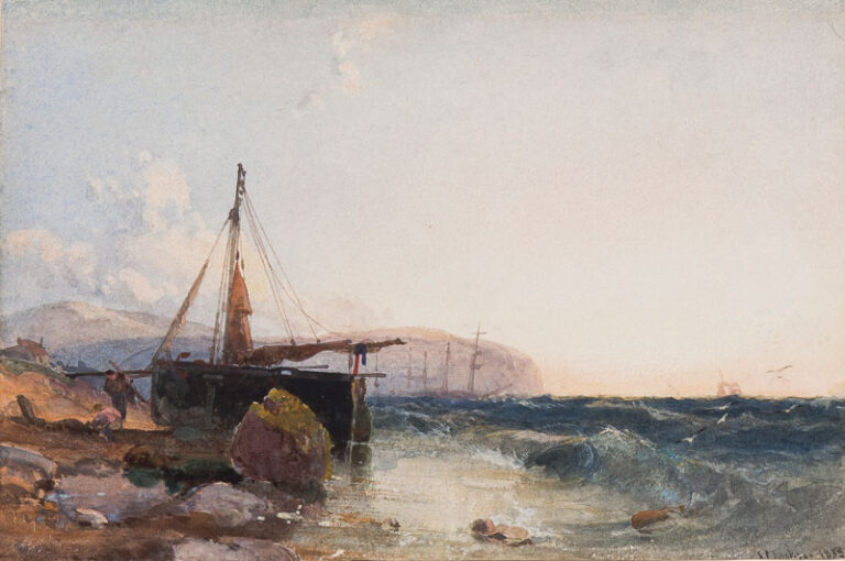 JACKSON Samuel Phillips (1830-1904) – Beached fishing boat. | ABBOTT ...