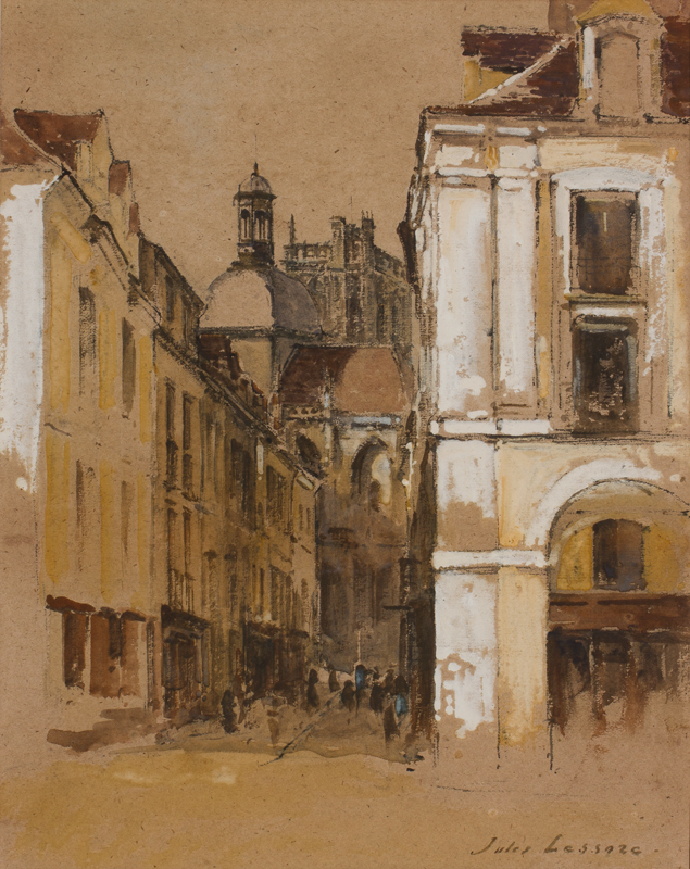 LESSORE Jules (1849-1892) – The rue Notre Dame, Dieppe. | ABBOTT and HOLDER