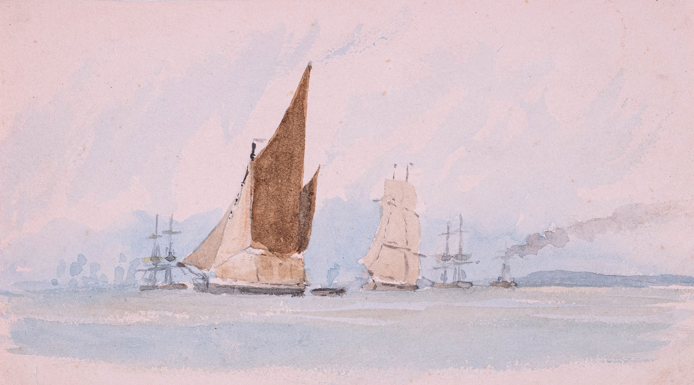 LANDELLS Ebenezer (1808-1860) – Thames Barges. | ABBOTT and HOLDER