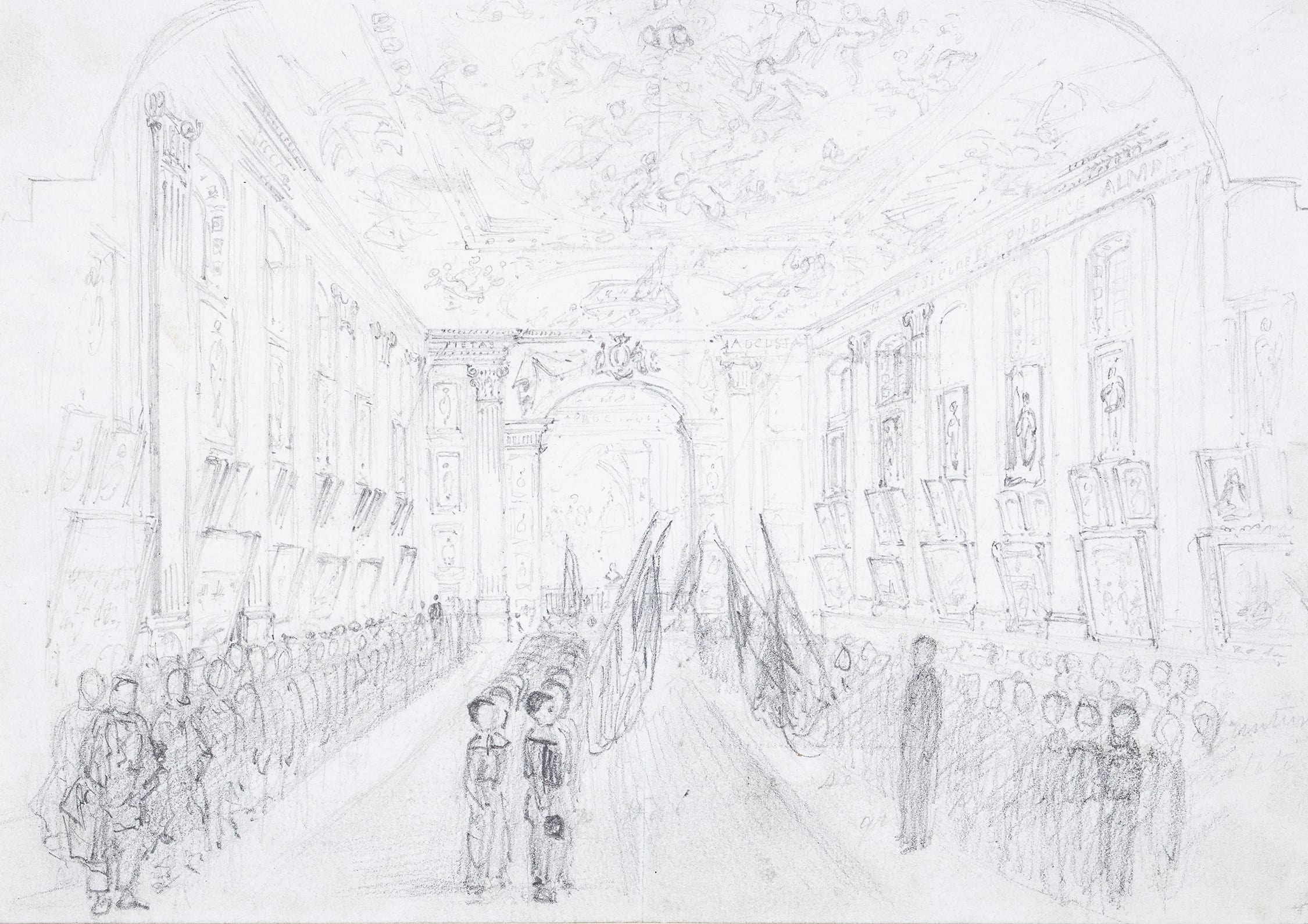 LANDELLS Ebenezer (1808-1860) – Schoolboys parading in the Painted Hall ...