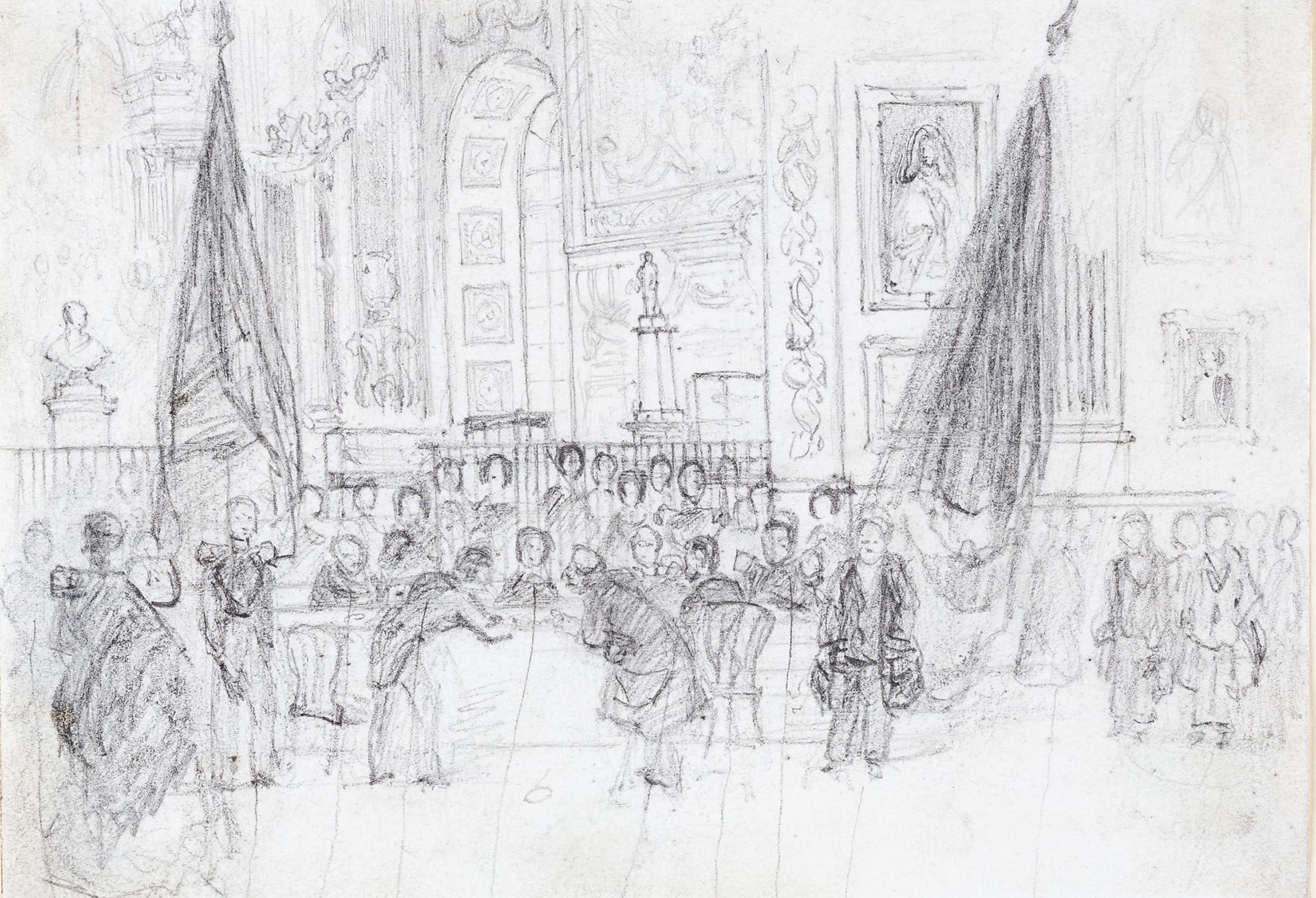 LANDELLS Ebenezer (1808-1860) – Dignitaries attending (?)Queen Victoria ...