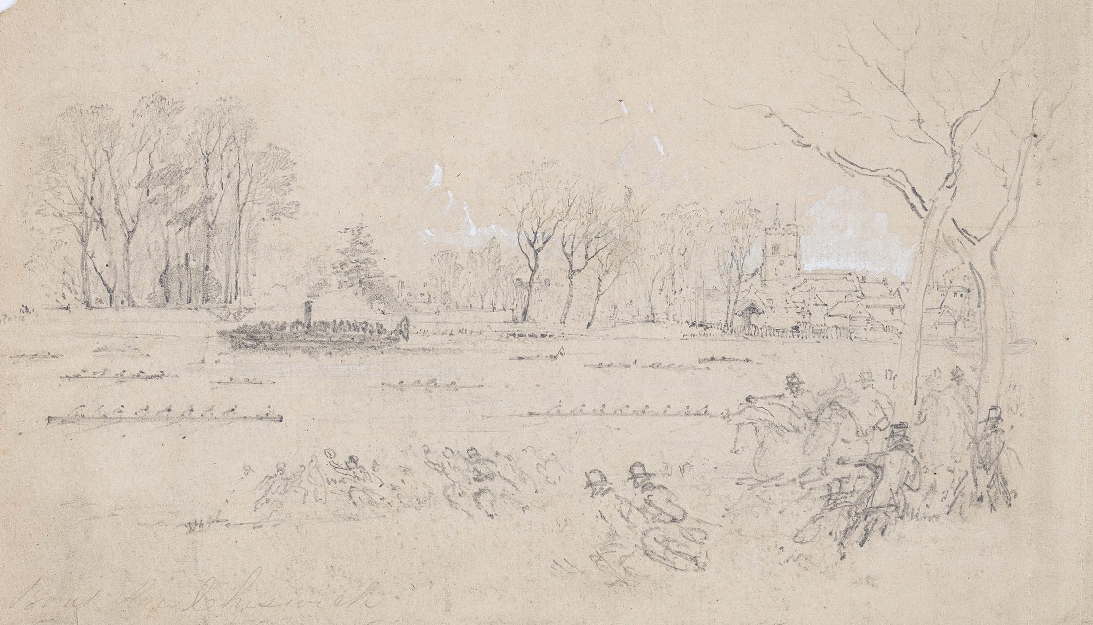 LANDELLS Ebenezer (1808-1860) – ‘Boat Race, Chiswick’. | ABBOTT and HOLDER