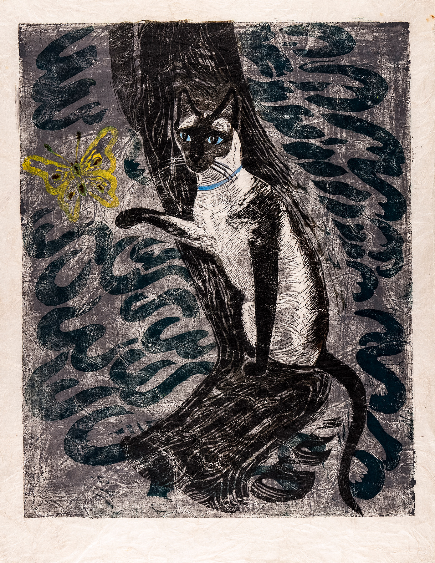 MARX Enid R.D.I (1902-1998) – ‘Cat and Butterfly’. | ABBOTT and HOLDER