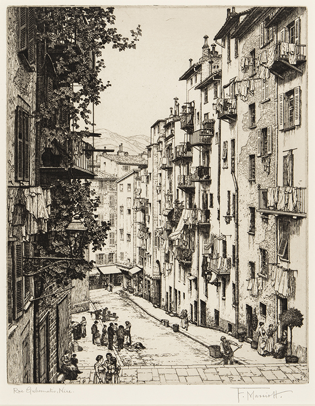 MARRIOTT Frederick R.E. (1860-1941) – ‘Rue Gubernatis, Nice’. | ABBOTT and HOLDER