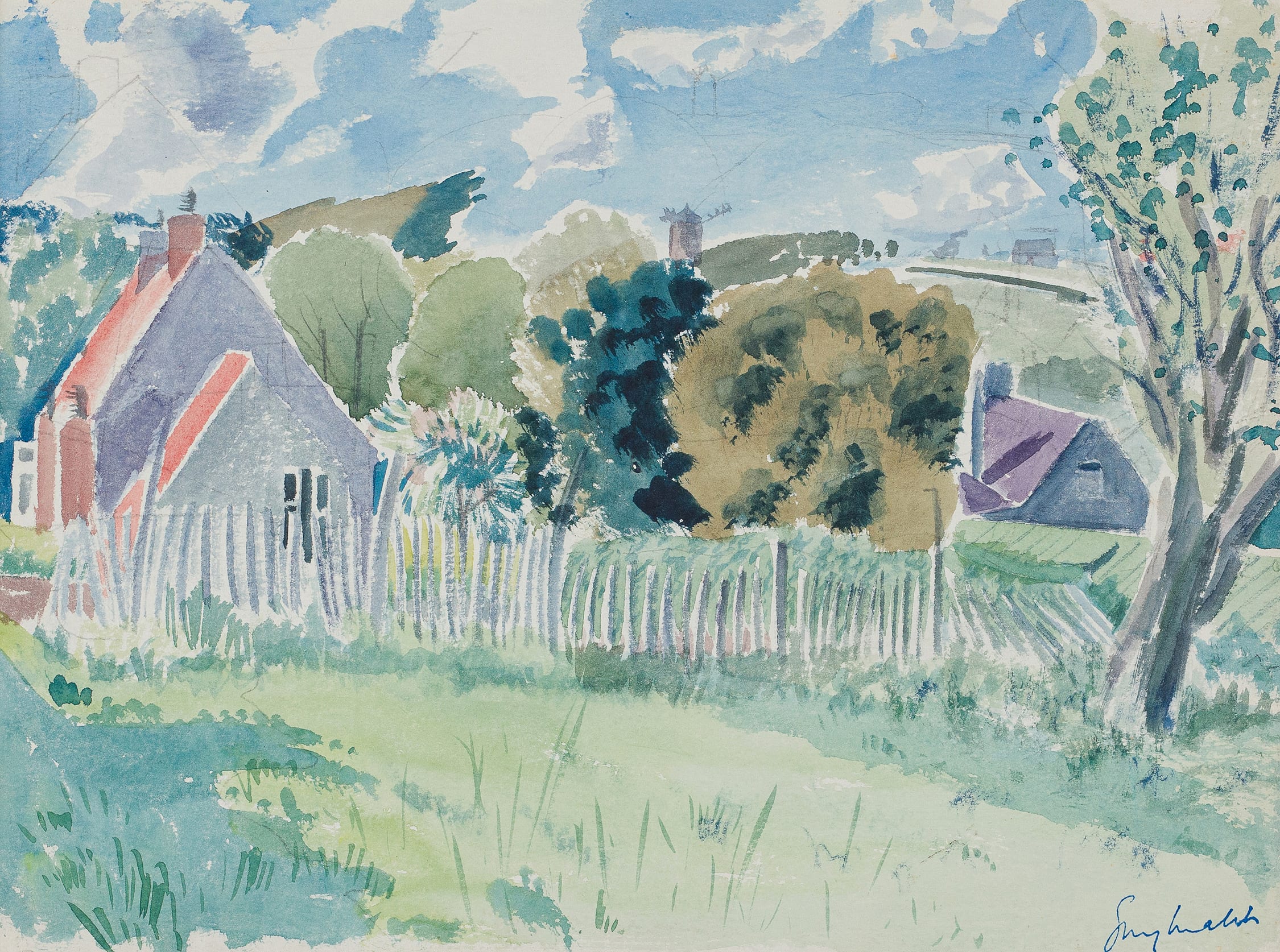 MALET Guy Seymour Warre (1900-1973) – Landscape, possibly near Rye ...
