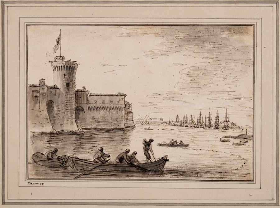 ‘PLIMMER’ possibly John Plimmer (1722-1760) – Fisherman beneath a ...