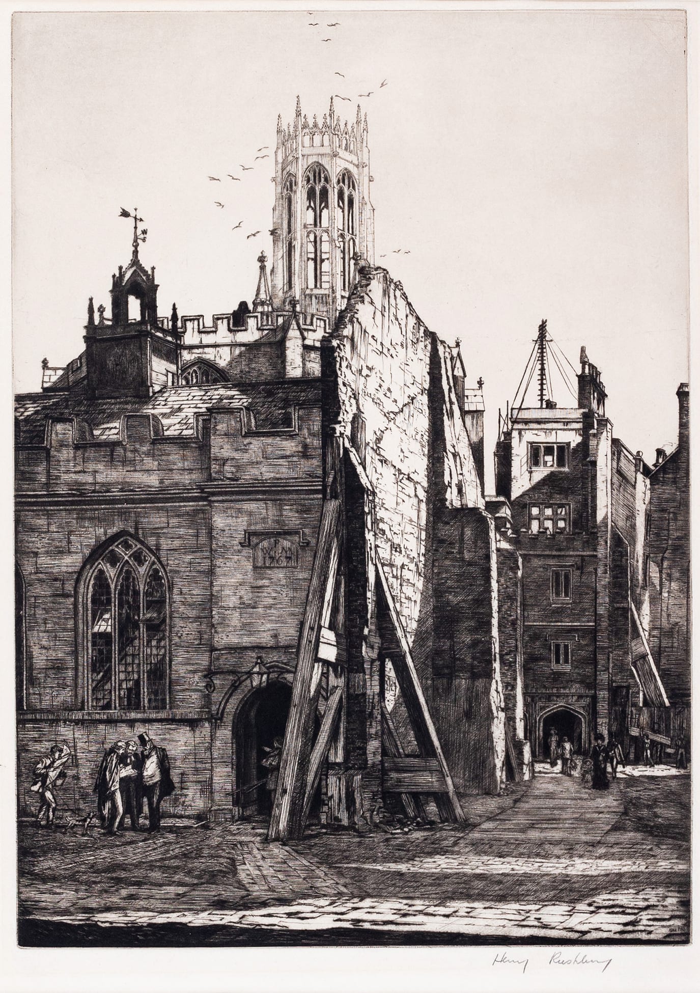 RUSHBURY Sir Henry R.A. R.E. (1889-1968) – ‘Cliffords Inn’ (JR2 ...