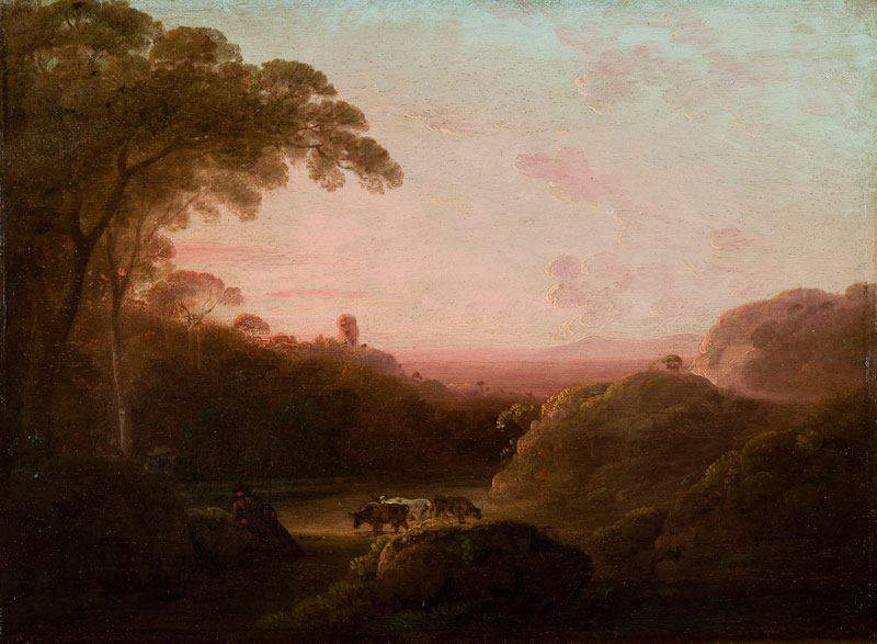 RATHBONE James (1750-1807) – Cattle watering at dusk. | ABBOTT and HOLDER