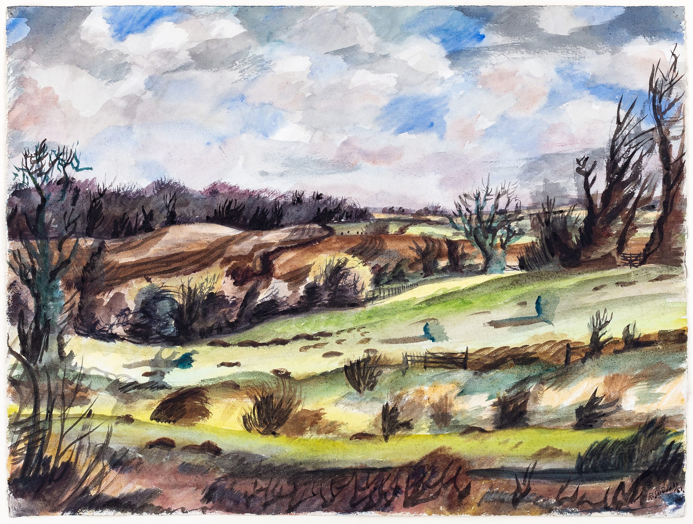 SUDDABY Rowland (1912-1972) – Suffolk landscape. | ABBOTT and HOLDER