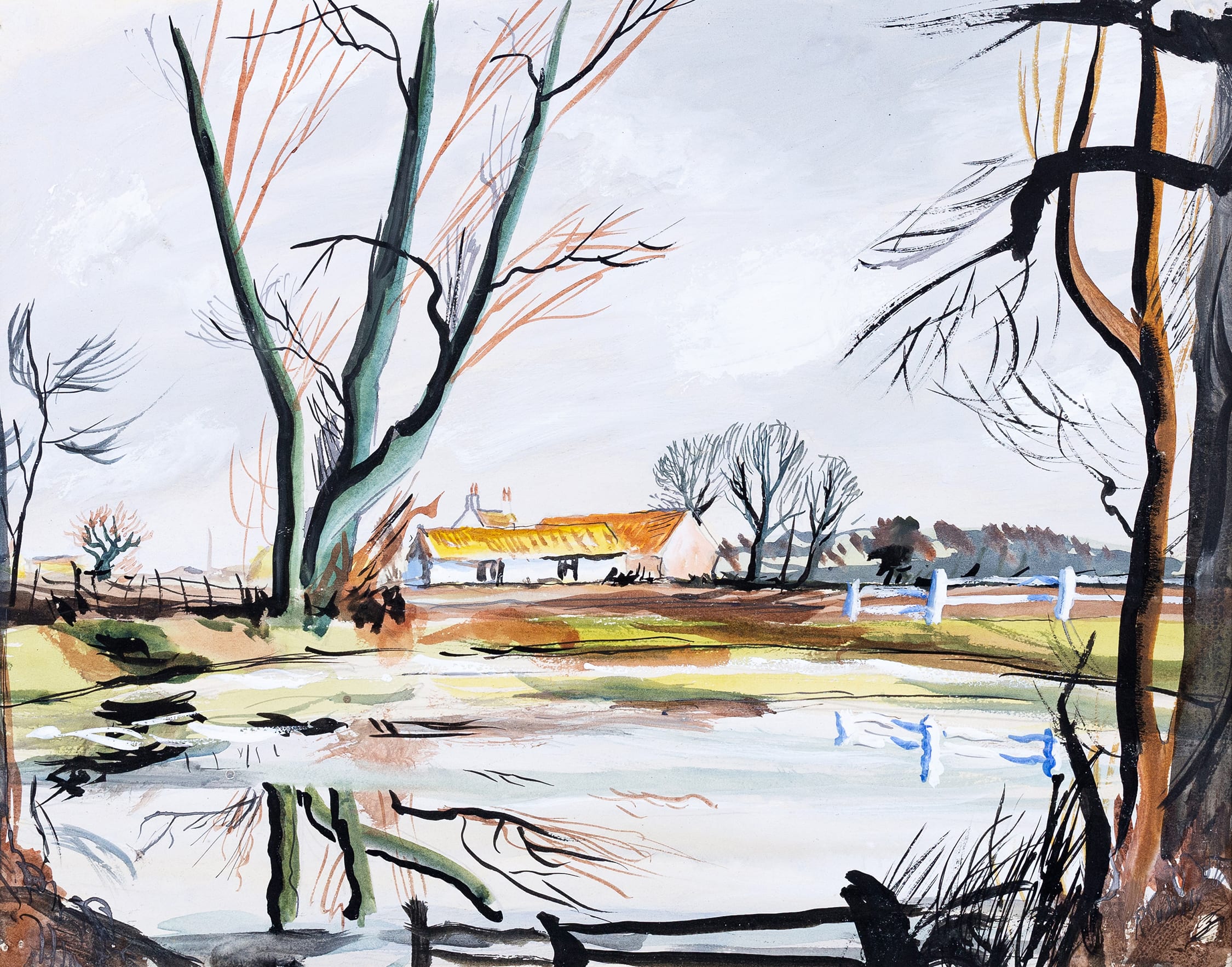SUDDABY Rowland (1912-1972) – A Suffolk pond. | ABBOTT and HOLDER