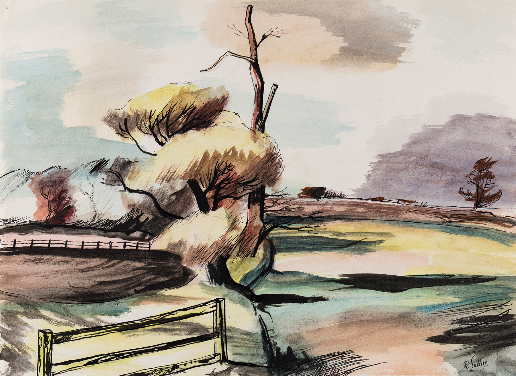 SUDDABY Rowland (1912-1972) – Landscape near Connard, Suffolk. | ABBOTT ...