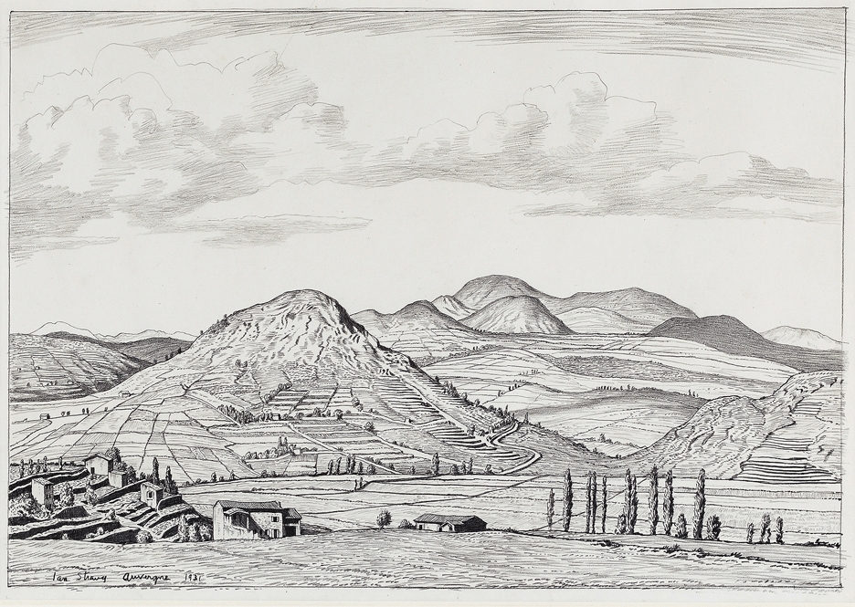 STRANG Ian R.E. (1886-1952) – ‘The Cevennes, or Auvergne landscape ...