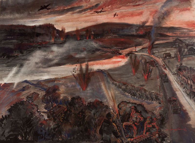 SHELDON H. Harry (1917-2002) – Advancing under fire. | ABBOTT and HOLDER