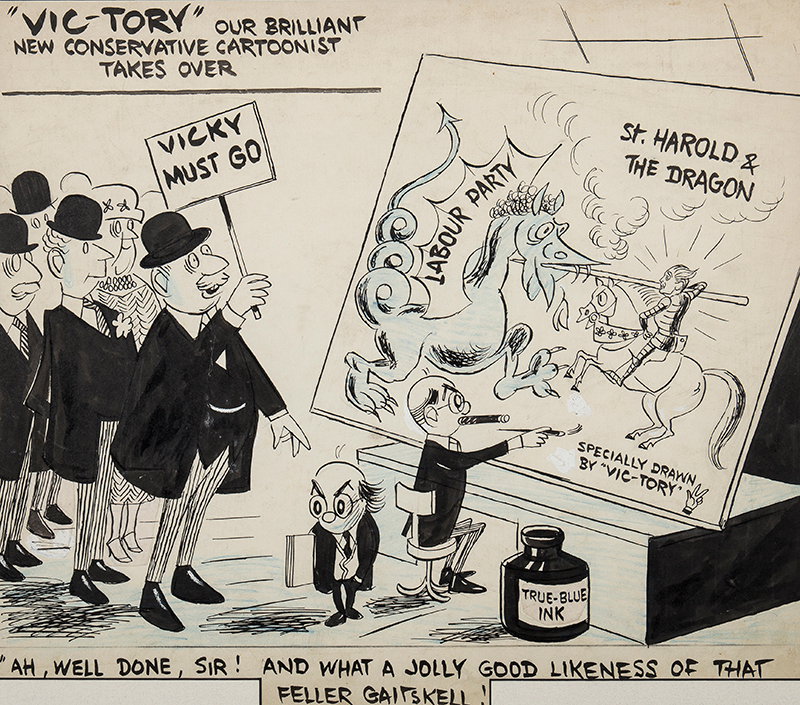 VICKY (Victor Weisz 1913-1966) – ‘Vic – Tory…’ Crayon, brush and ink ...