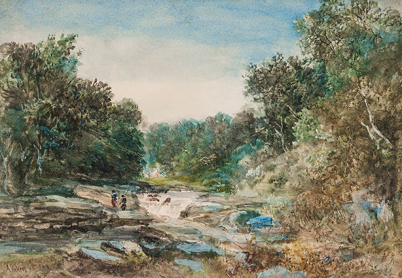 VICKERS Alfred (1786-1868) – A fishing river. | ABBOTT and HOLDER