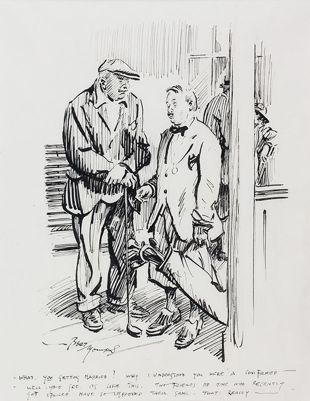 THOMAS Bert (1883-1966) – Golfers in conversation: “What, YOU getting ...