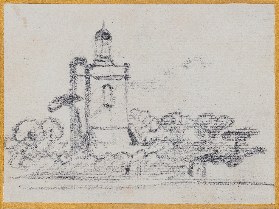 VARLEY John O.W.S. (1778-1842) – An Observator, or Church tower… Pencil ...