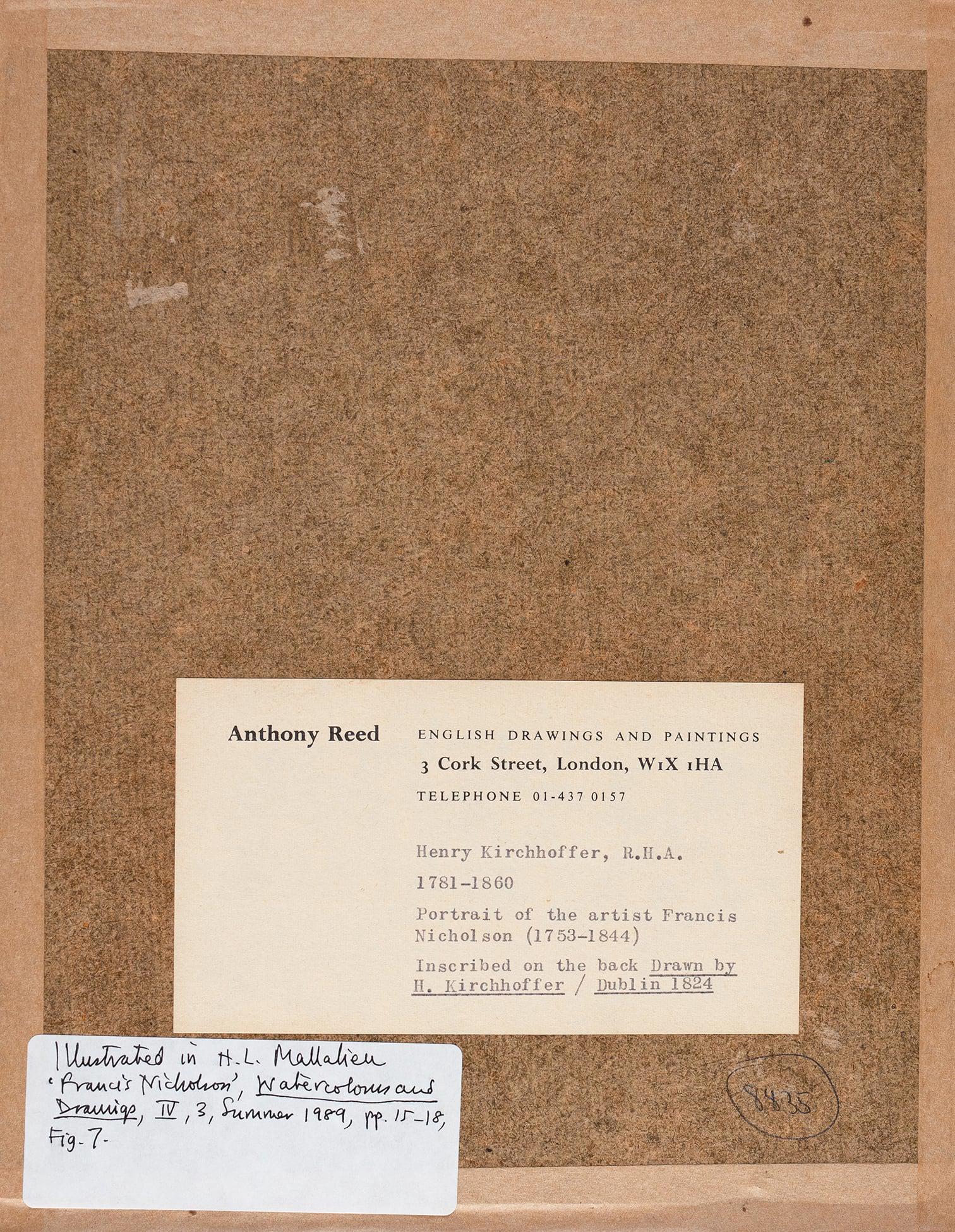 Kirchhoffer R.H.A., Henry (1781 – 1860) – Portrait of Francis Nicholson ...