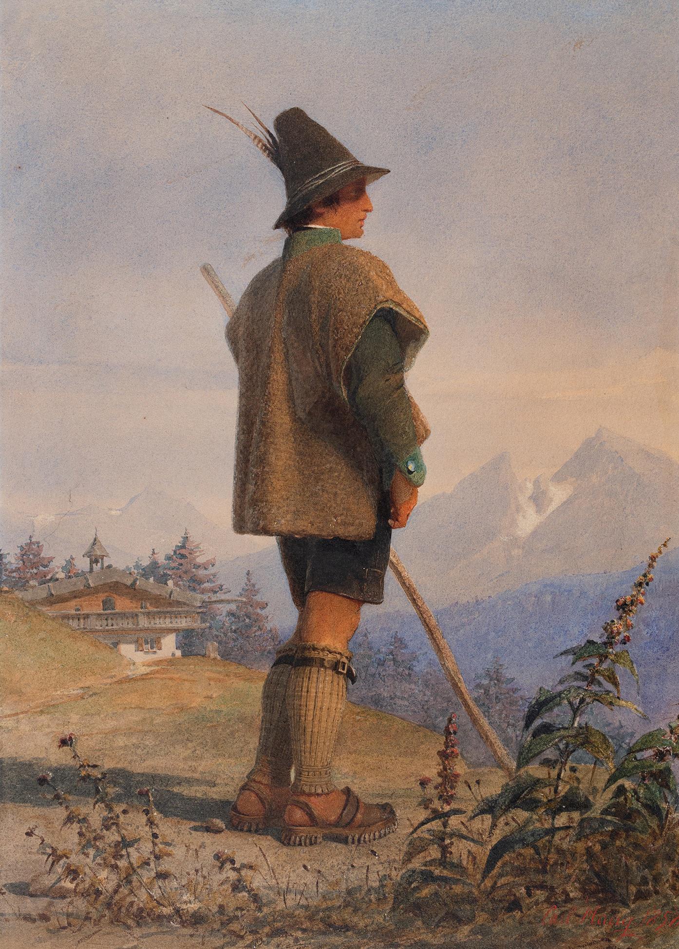 Haag, Carl (1820 – 1915) – Austria; A Tyrolean Shepherd. | ABBOTT and ...