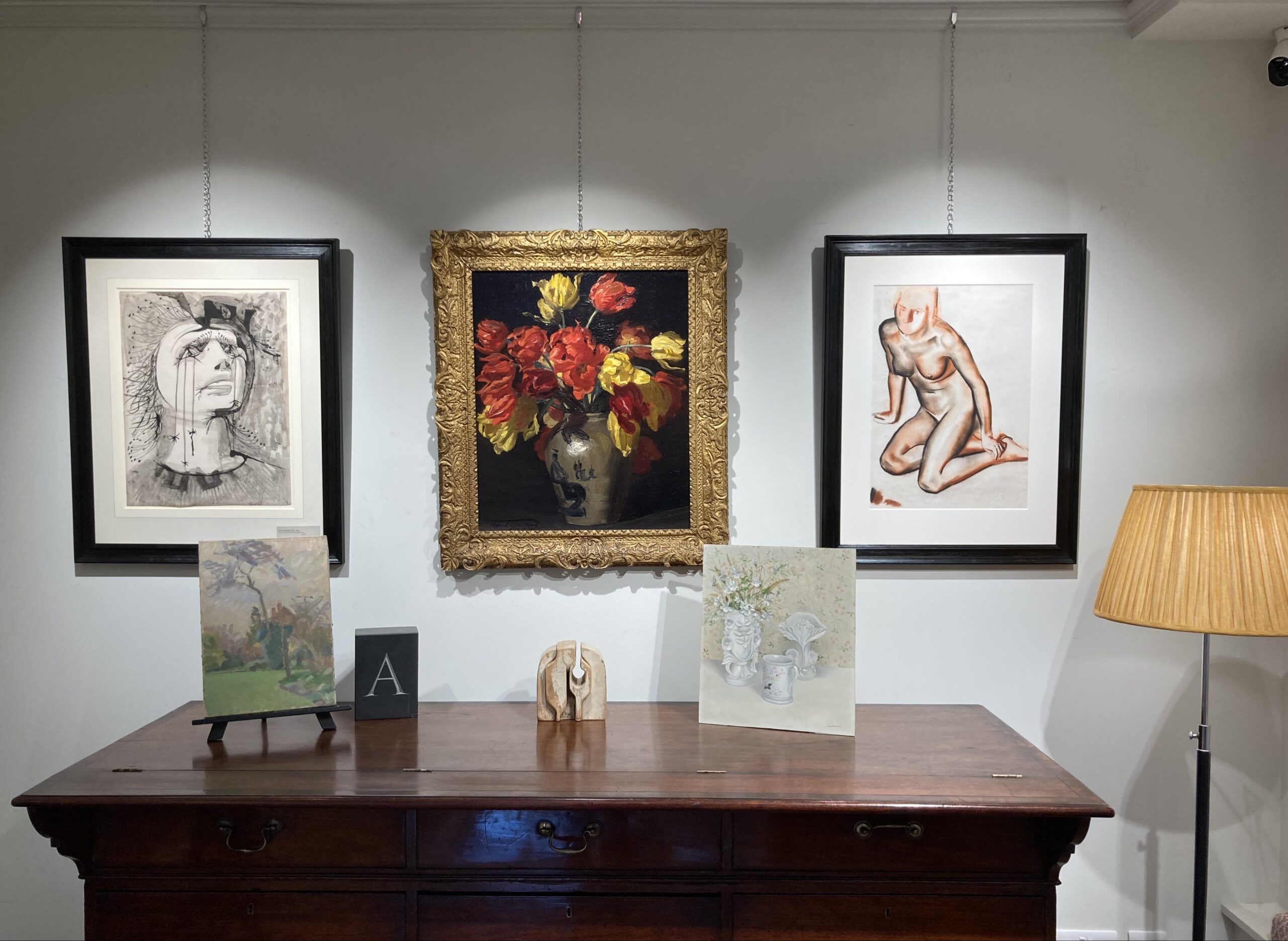 Salisbury C.V.O., Frank Owen (1874 – 1962) – Red and Gold Parrot Tulips ...