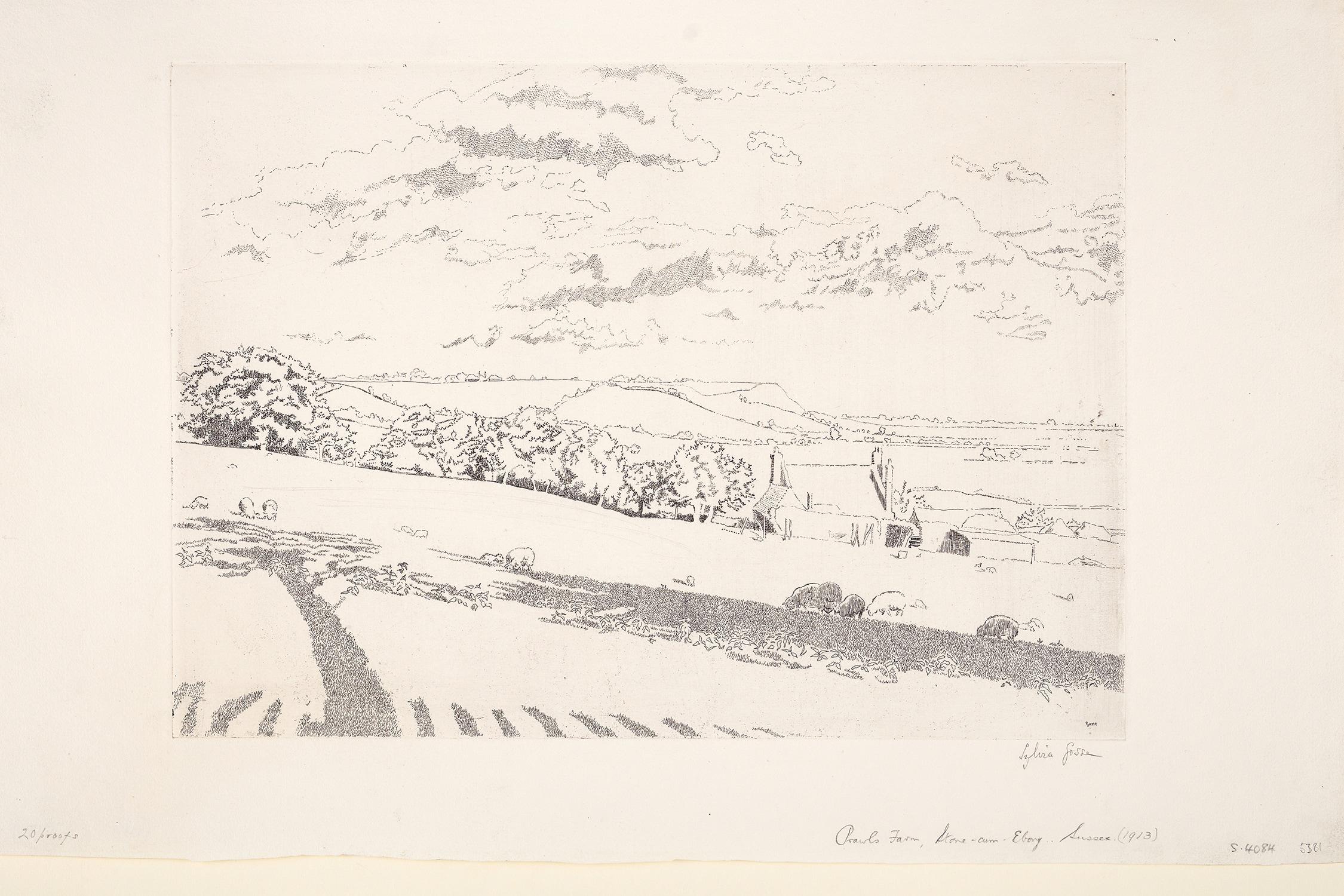 Gosse, Sylvia (1881 – 1968) – Kent; ‘Prawls Farm, Stone-cum-Ebony ...
